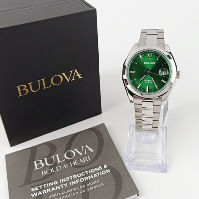 Bulova Surveyor Automatic Green Dial Men's 39MM Stainless Steel 96B429 ...