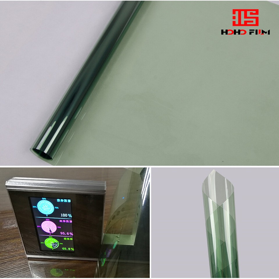 70%VLT Light Green Window Tint Glass Sticker 99%UV Proof 10m/20m/30m ...