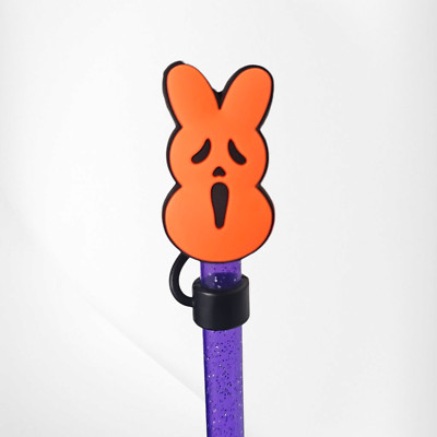 Ghost Face x Peeps inspired Halloween Silicone Straw Topper - Fits 10mm ...