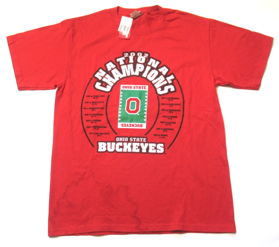 NWT 2002 Ohio State Buckeyes T-Shirt National Champions NCAA Football ...