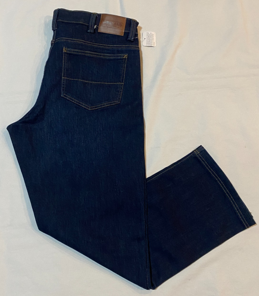 Kirkland Signature Mens Straight Fit Stretch Jean Reinforced Hem-Dar ...