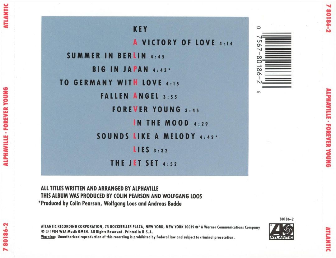 ALPHAVILLE (GERMANY) - FOREVER YOUNG NEW CD 22924048128| eBay