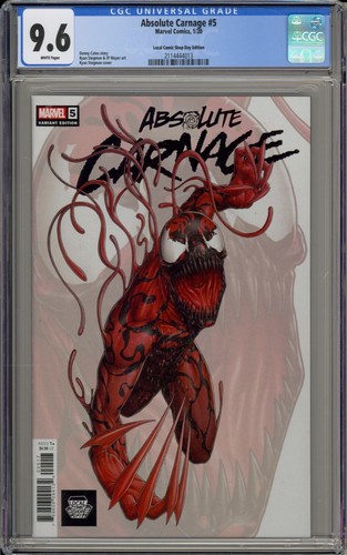 ABSOLUTE CARNAGE #5 - CGC 9.6 - RYAN STEGMAN LOCAL COMIC SHOP DAY ...