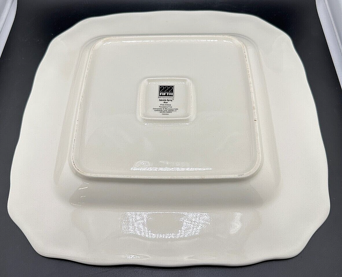 222 FIFTH GABRIELLE SPRING BLUE SQUARE DINNER PLATES SET OF 6 | eBay