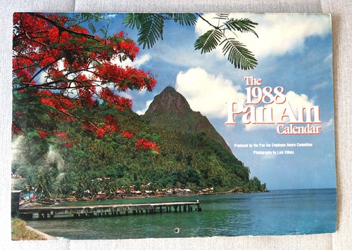 Pan Am Airlines Pan American Calender 1988 Wall Air Travel Calender | eBay