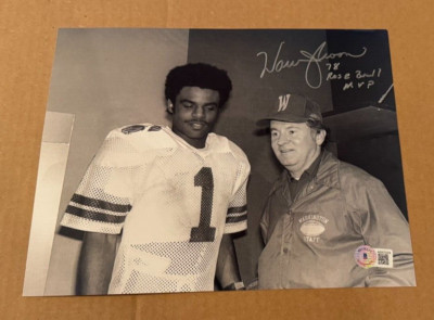 WARREN MOON SIGNED WASHINGTON HUSKIES 8X10 PHOTO BECKETT COA AUTHENTIC ...