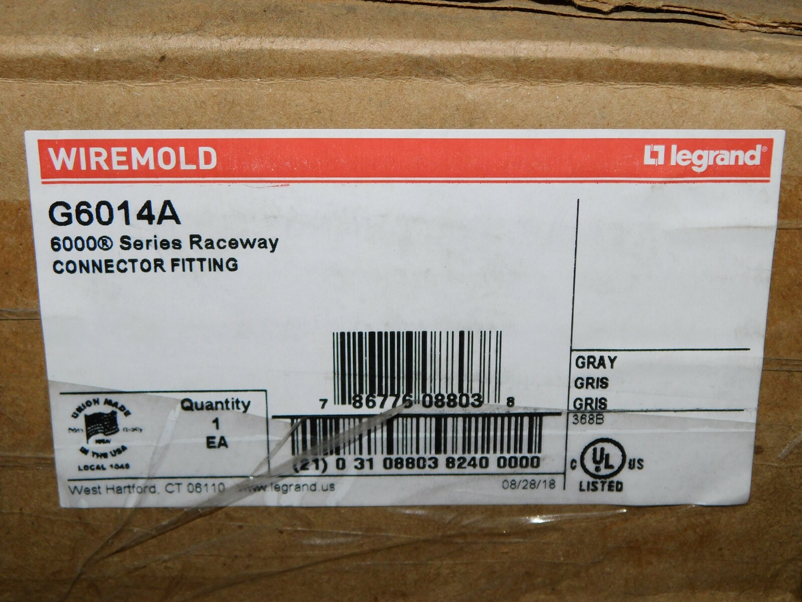 NEW Wiremold Legrand G6014A Steel Connector Fitting 6000 Series Raceway ...