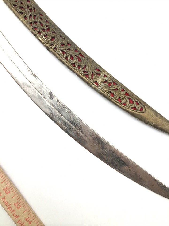 Tulwar Sword Poniard Machete Brass Saber Handcrafted Cleaver Shank ...