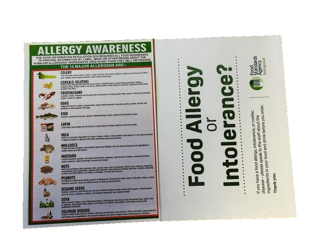 A4 FOOD ALLERGY ALLERGEN - FOOD HYGIENE SIGN POSTERS 2025-2026 updated ...