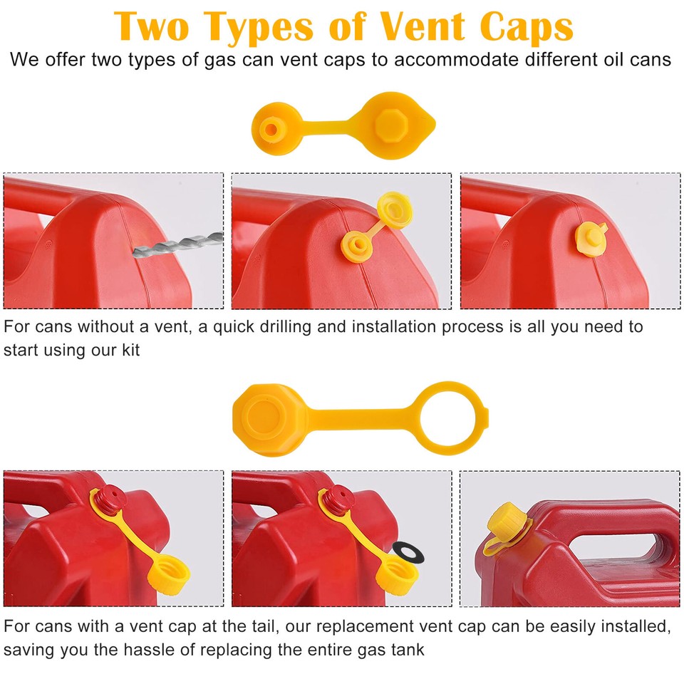 Gas Can Spout Nozzle Vent Kit Fit Replacement For Plastic Gas Cans Old ...