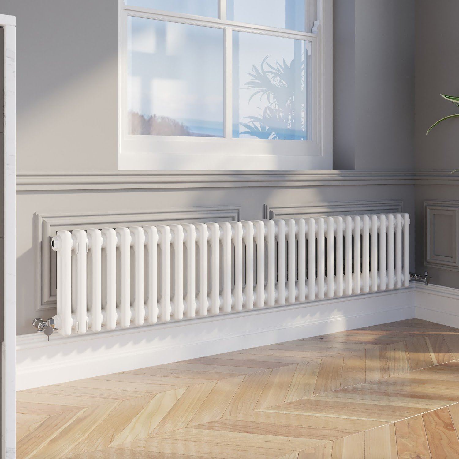 Traditional Colosseum Horizontal Double Bar Column Radiator 300x1460mm ...
