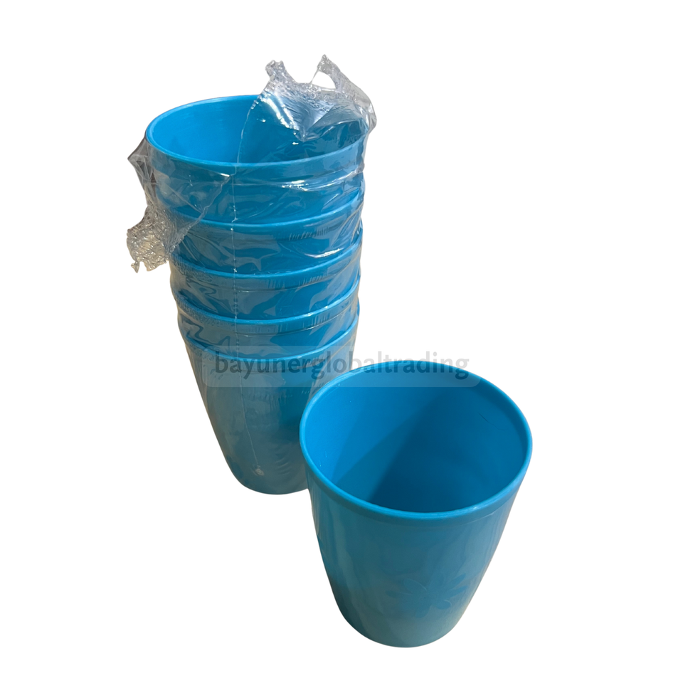 6pcs Plastic Blue Cups for Kids Reusable Plastic Cups Drinking ...