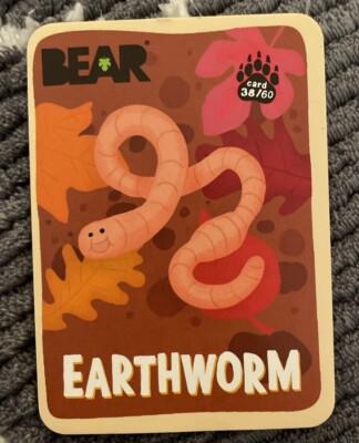 Bear Snack Animal Cards - Earthworm Card #38/60 | eBay