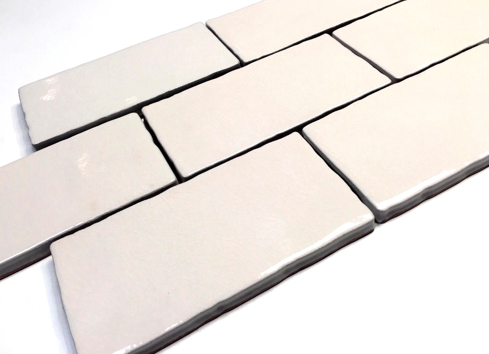 3x6 Biscuit Crackled Glaze Ceramic Tile, Wall Backsplash Kitchen (BOX ...