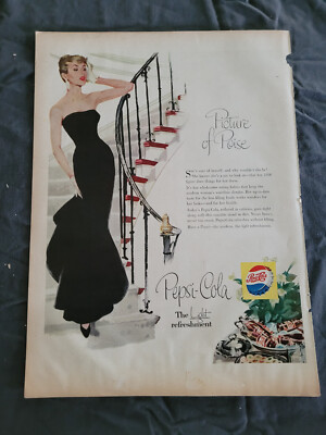 1956 Vintage Original Magazine Ad PEPSI COLA Soda Picture Of Poise ...