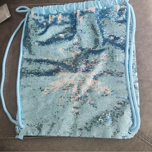 Disney Frozen Snowflake Sequin Glitter Cinch Backpack | eBay