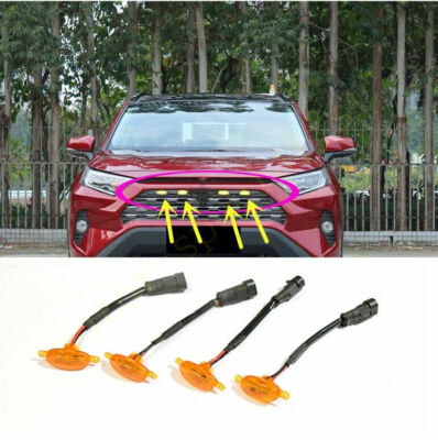 For Toyota RAV4 2019-2024 Front Grille yellow LED Light Raptor Style ...