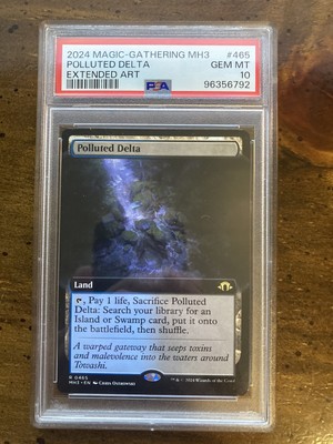 MTG Polluted Delta Extended Art Modern Horizons 3 (MH3) #465 PSA 10 Gem ...