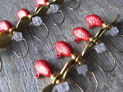 Ruby Red Slow Death Whistler Vertical Ice Fishing Jig Lot of 10 C3 | eBay