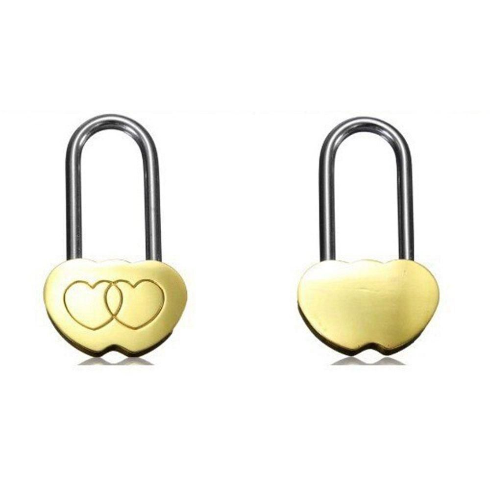 40MM Concentric Lock Double Heart Valentines Engraved Lock Love Lock ...