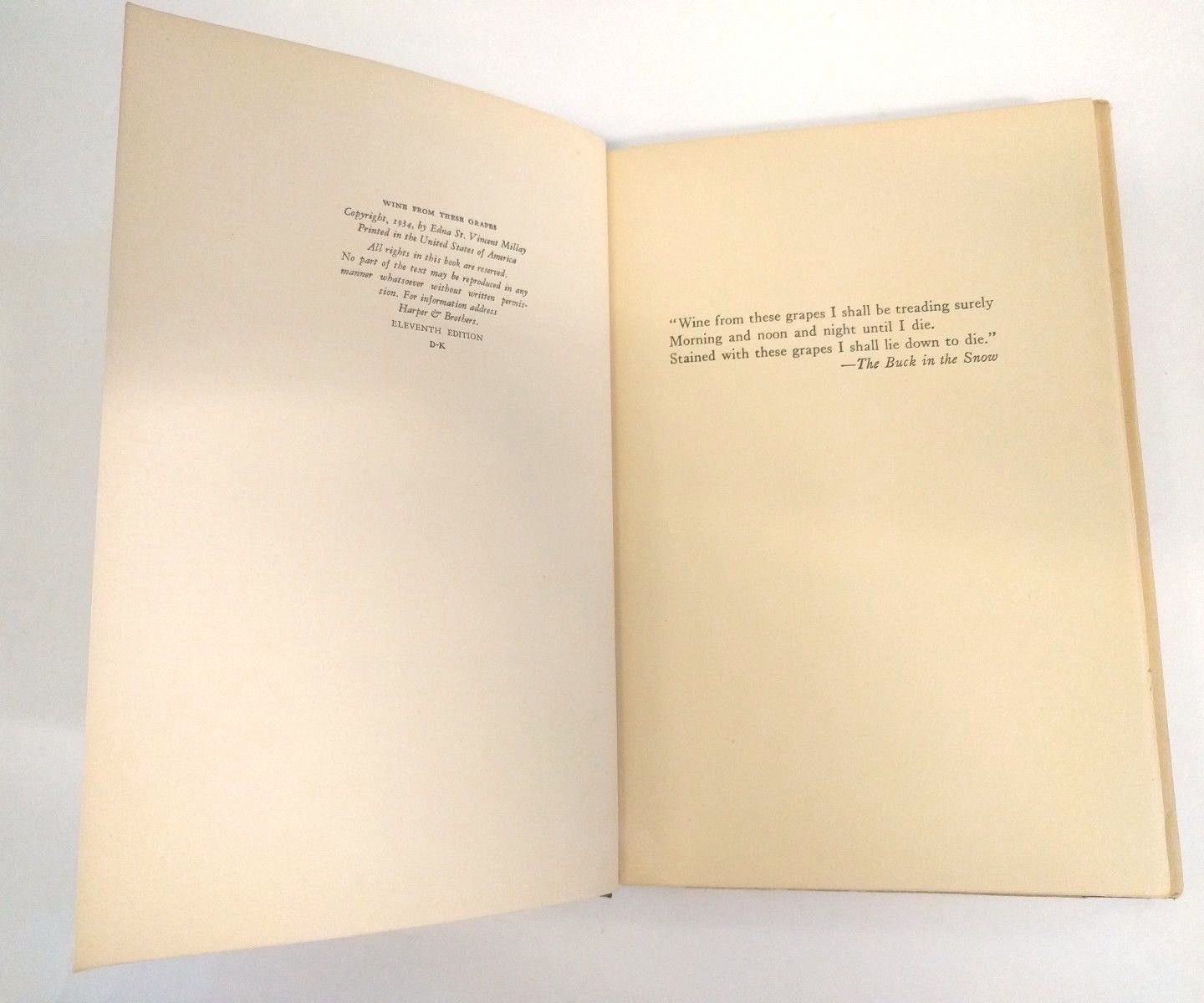 WINE FROM THESE GRAPES POEMS BY EDNA ST. VINCENT MILLAY HB Book Poem ...