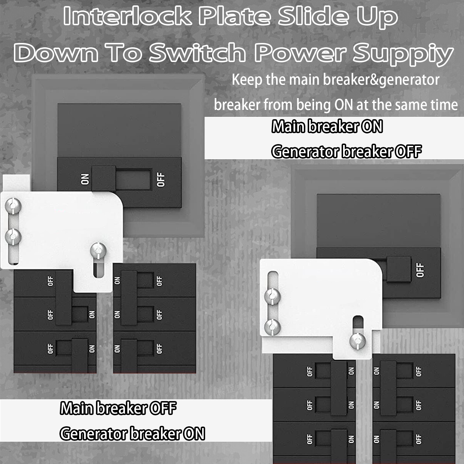 Square D HOMCGK2C Homeline Cover Generator and Breaker Interlock Kit ...