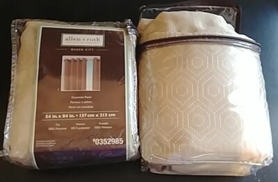 2 NEW Allen+Roth QUEEN CITY Grommet Top Panels 0352985 TAN 56" X 84 ...