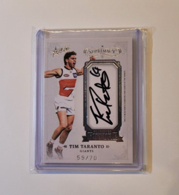 2019 AFL SELECT SUPREMACY FRANCHISE FUTURE SIGNATURE GWS GIANTS TIM ...
