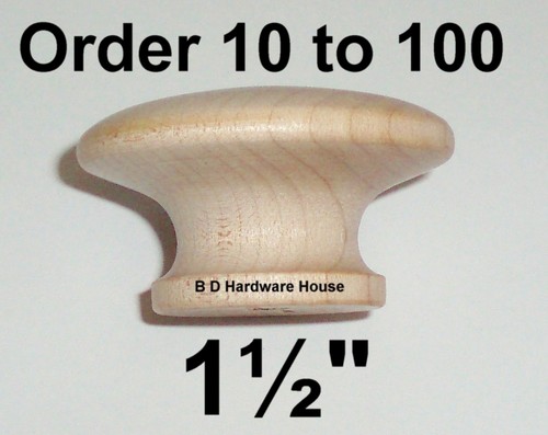 1 1/2" - Birch Wood Cabinet Knob Pulls / Drawer Knobs - Select Option ...