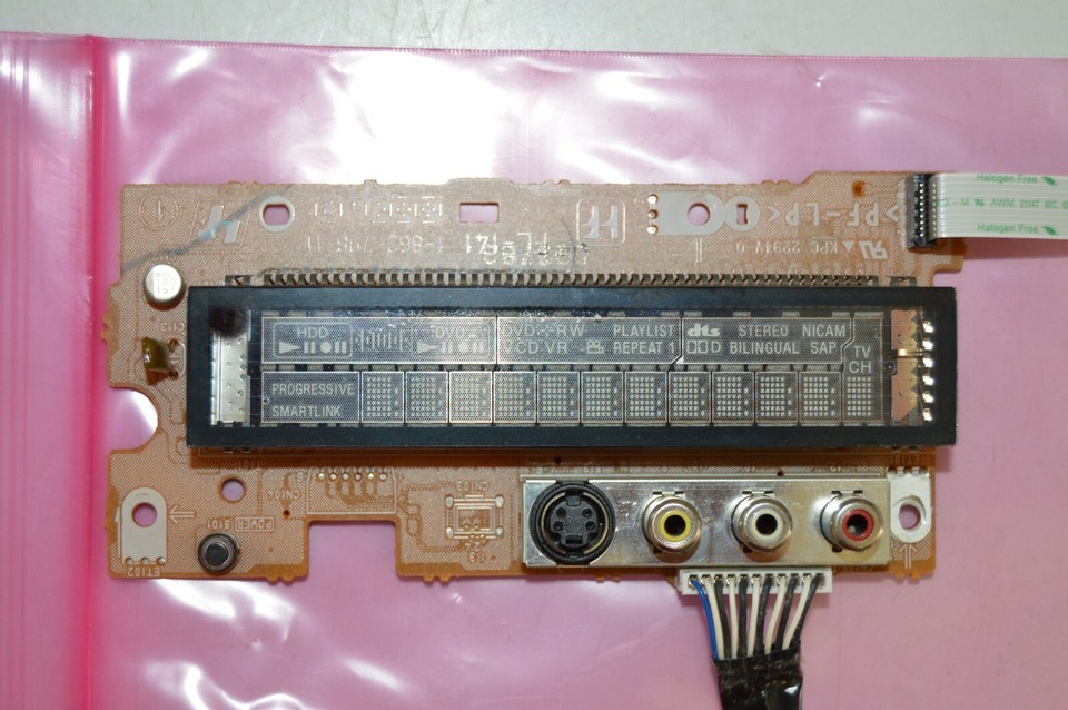Sony RDR-GX300 DVD Recorder LCD Screen PCB Circuit Board ribbon cable ...