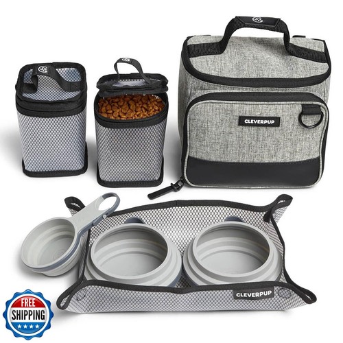 Cleverpup, Small 7-Piece Bistro Box Dog Food Travel Kit, 6-Cup Kibble ...