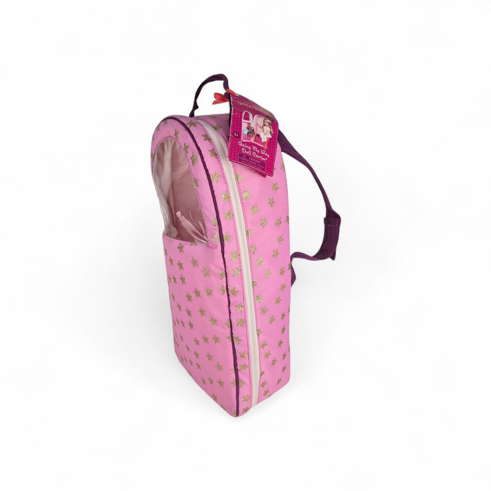 Our Generation Going My Way Doll Carrier Backpack Pink Gold Stars ...