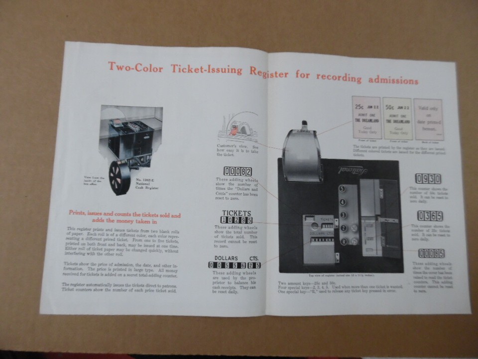 1926 National Cash Register Movie Theater Ticket System Brochure ...