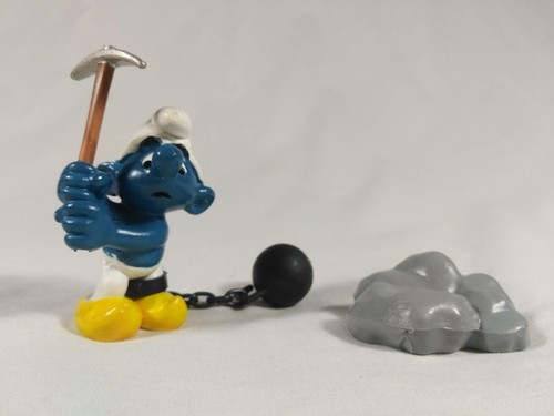 Super Smurf Chain Gang Prisoner Convict with Ax Pick Axe Rock Ball ...