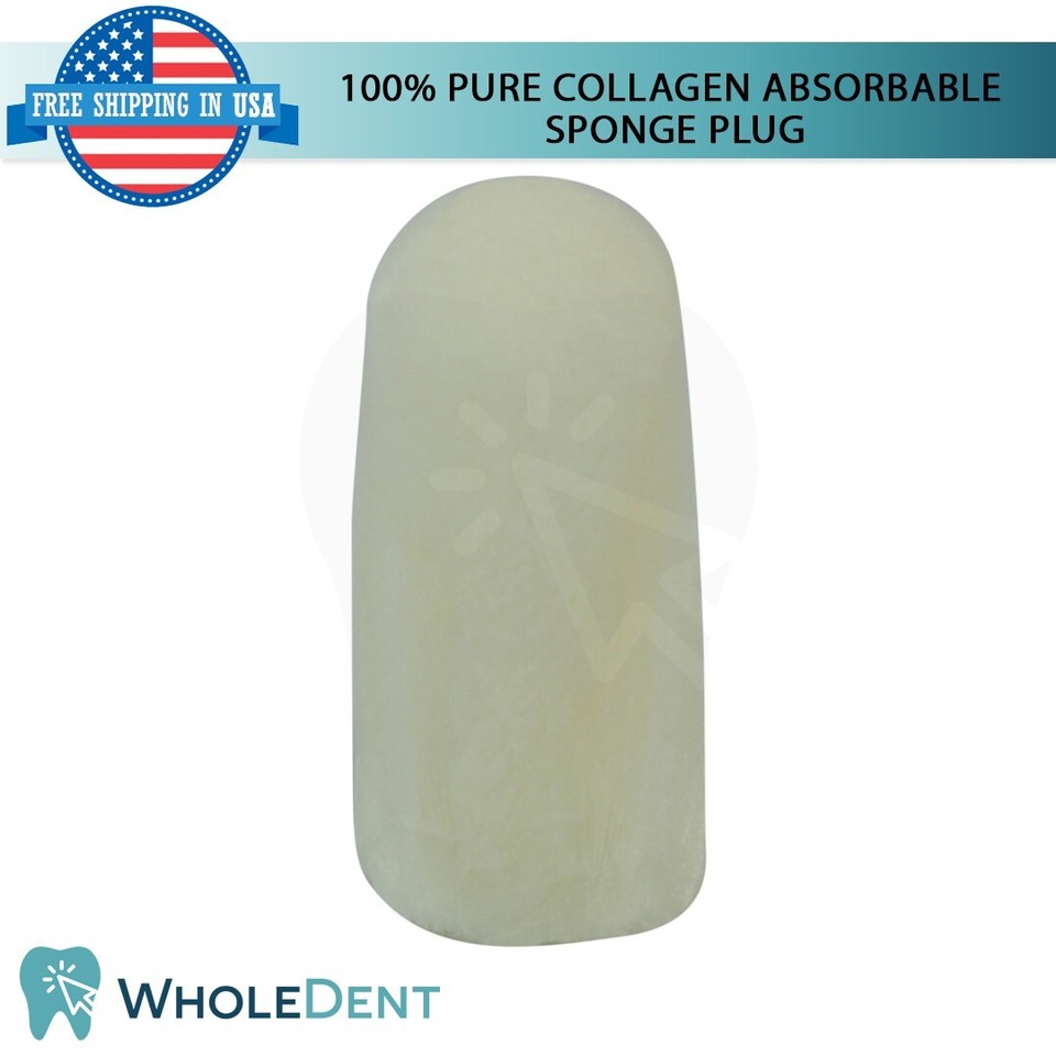 1X Dental Hemosponge 100% Pure Collagen Sponge Plug Sterile 10pcs ...