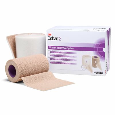 3M Coban 2 Layer NonSterile Compression Bandage System, 4 Inch x 3-4/5 ...