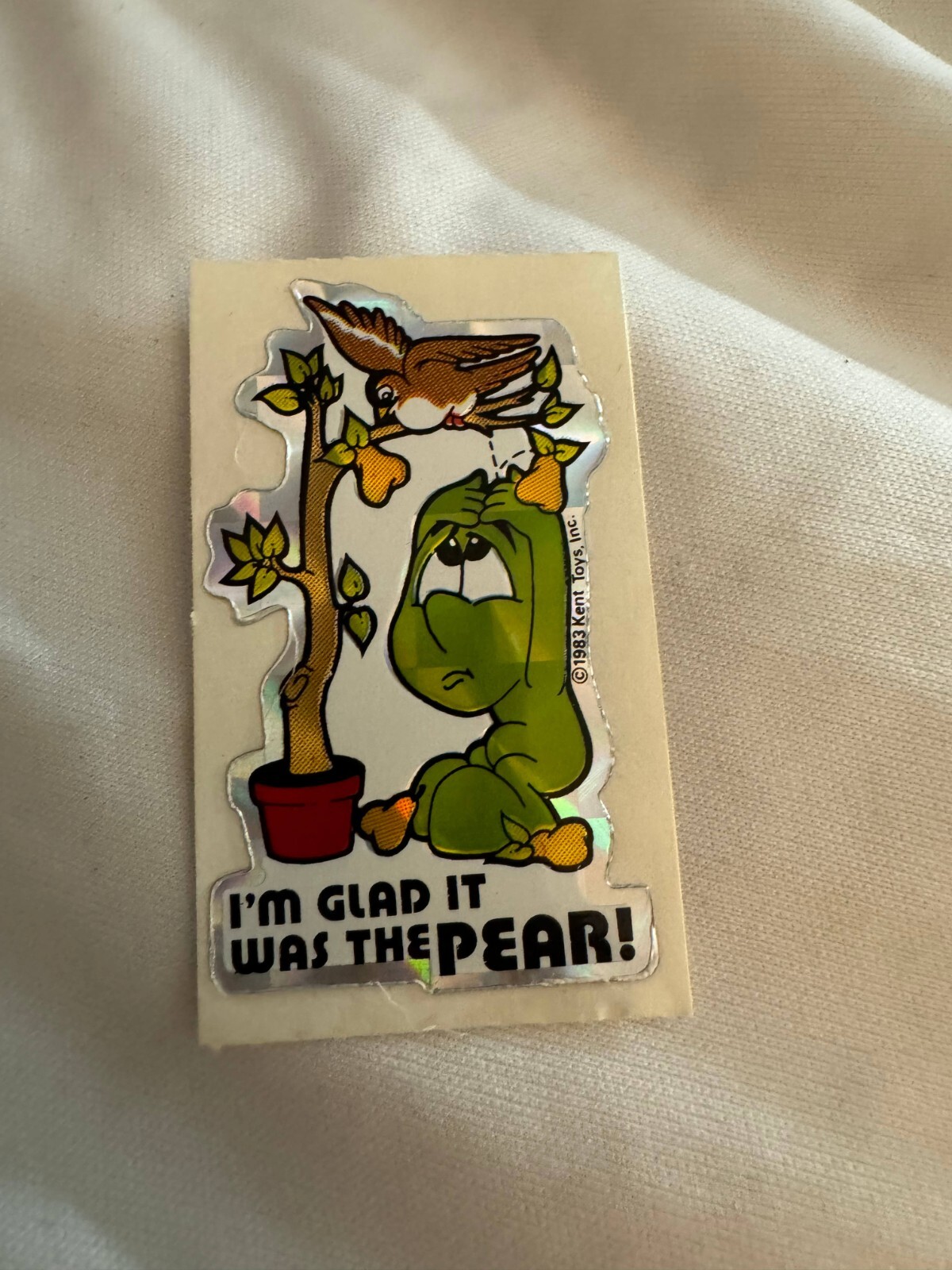 Vintage 1983 Kent Toys I'm Glad It Was The Pear Scrapbooking Sticker ...
