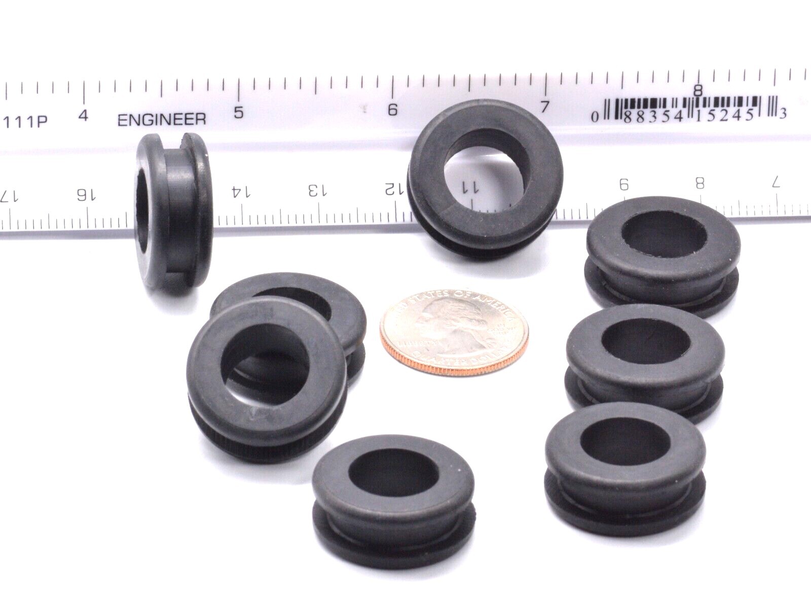 3/4" x 9/16" ID x 3/16 Outer Groove Rubber Grommets for Wire Cable ...