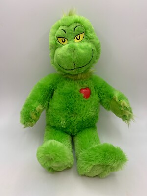 Build A Bear Green Grinch 2012 Plush Heart Glows Red Light Up Stuffed ...