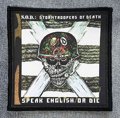 SOD Speak English Or Die Sublimated Printed Patch | S.O.D. Thrash Band ...