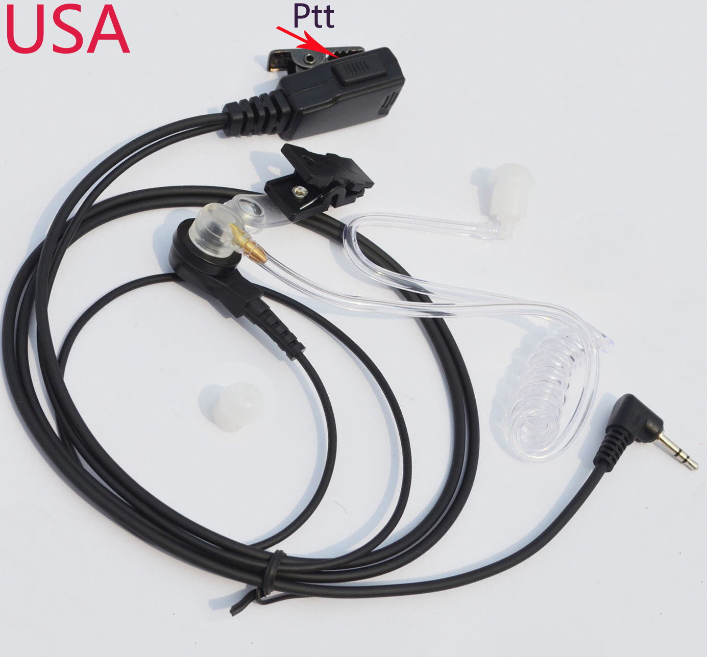 Acoustic Tube Headset Police PTT Mic Earpiece Talkabout Radio 1 pin | eBay