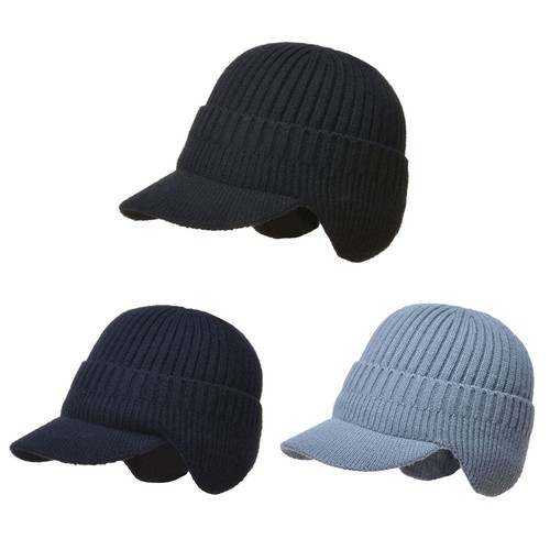Outdoor Warm Wool with Brim Men's Knit Cap Cycling Cap Beanie Hat | eBay