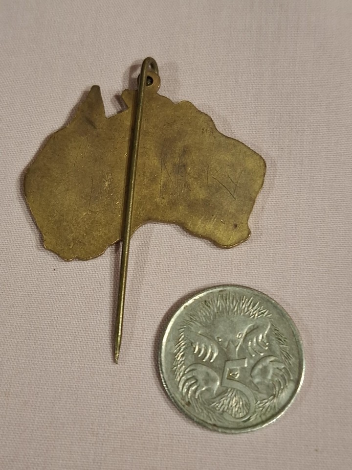 WWI era Welcome USA Large Australian Military Civil Pin Badge July 1925 ...