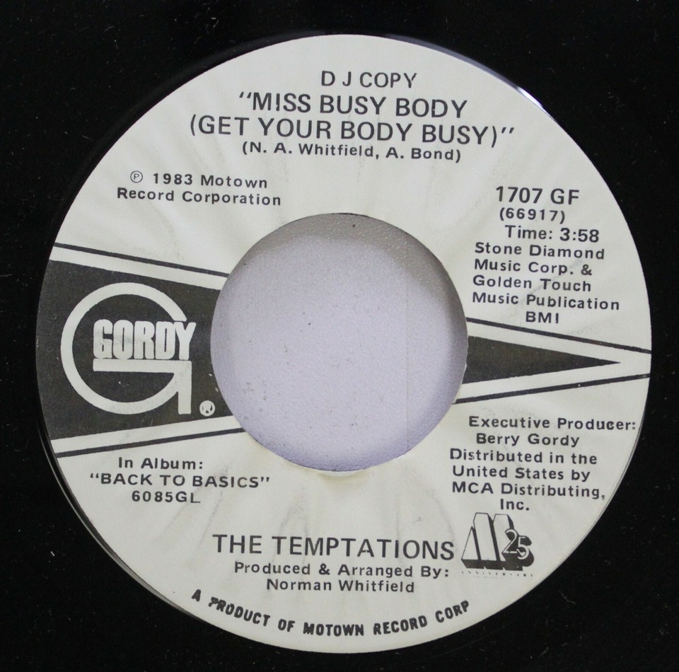 Soul Promo 45 The Temptations - Miss Busy Body / Miss Busy Body On ...