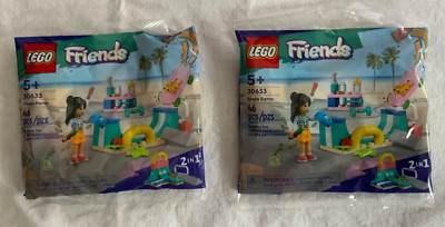 NEW Sealed 2x Sets LEGO PolyBag 30633 Friends Skate Ramp Girl ...