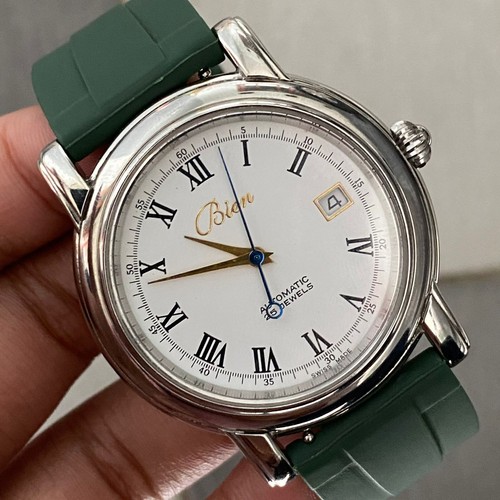 Rare Bien Automatic White Dial 25 Jewels Roman Index Swiss Made Vintage ...