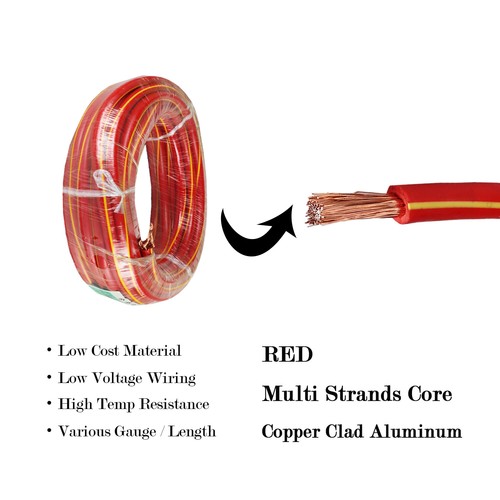 Automotive Power Wire Red Positive Battery Cable Lot 0 2 4 6 Ga Gauge ...