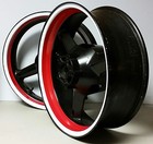 RED WHITE CUSTOM INNER RIM DECALS WHEEL STICKERS STRIPES TAPE GRAPHIC ...