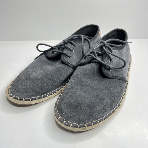 Toms Mens Diego Espadrille Gray Suede Lace Up Round Toe Casual Shoes ...
