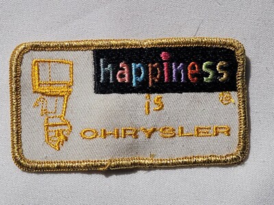 Vintage NOS Patch Happiness Is Chrysler Shirt Jacket Hat | eBay
